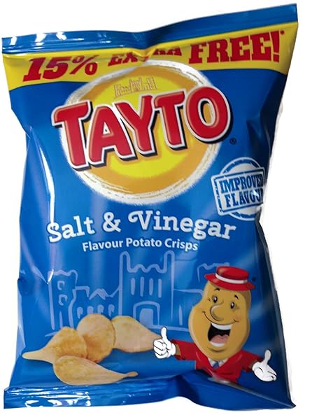 Amazon.com: Tayto Irish Salt & Vinegar Crisps - 12 Pack (12 X 37.5g Bags)