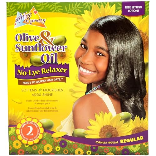 SOF N' FREE Olive & Sunflower Oil No-Lye Relaxer Regular Kit Gift Set ...