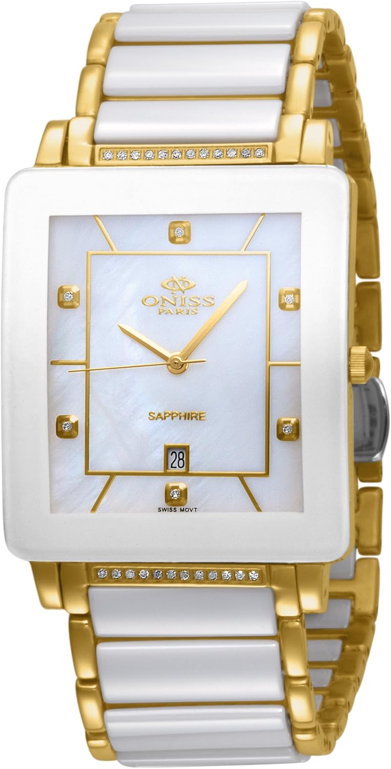 Oniss Paris Men's Swiss Quartz Stainless Steel and Ceramic Dress Watch ...