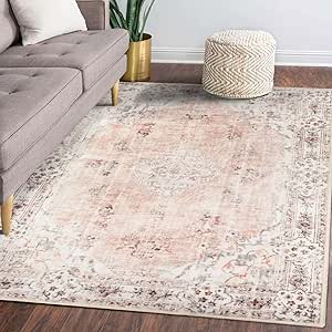Amazon.com: MUJOO 5'x7' Area Rugs Pink Machine Washable Rugs Living ...