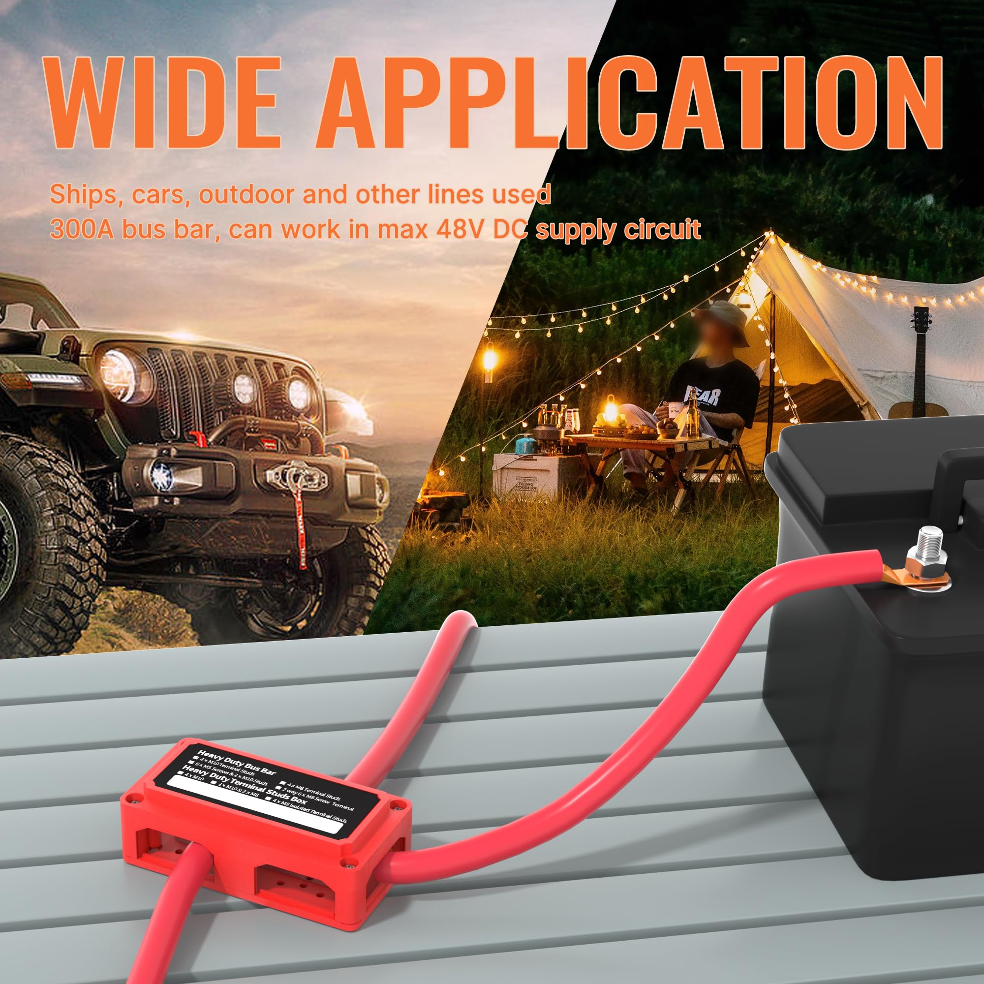 Mua Joinfworld 300A Bus Bar 12V DC Waterproof Power Distribution Block ...