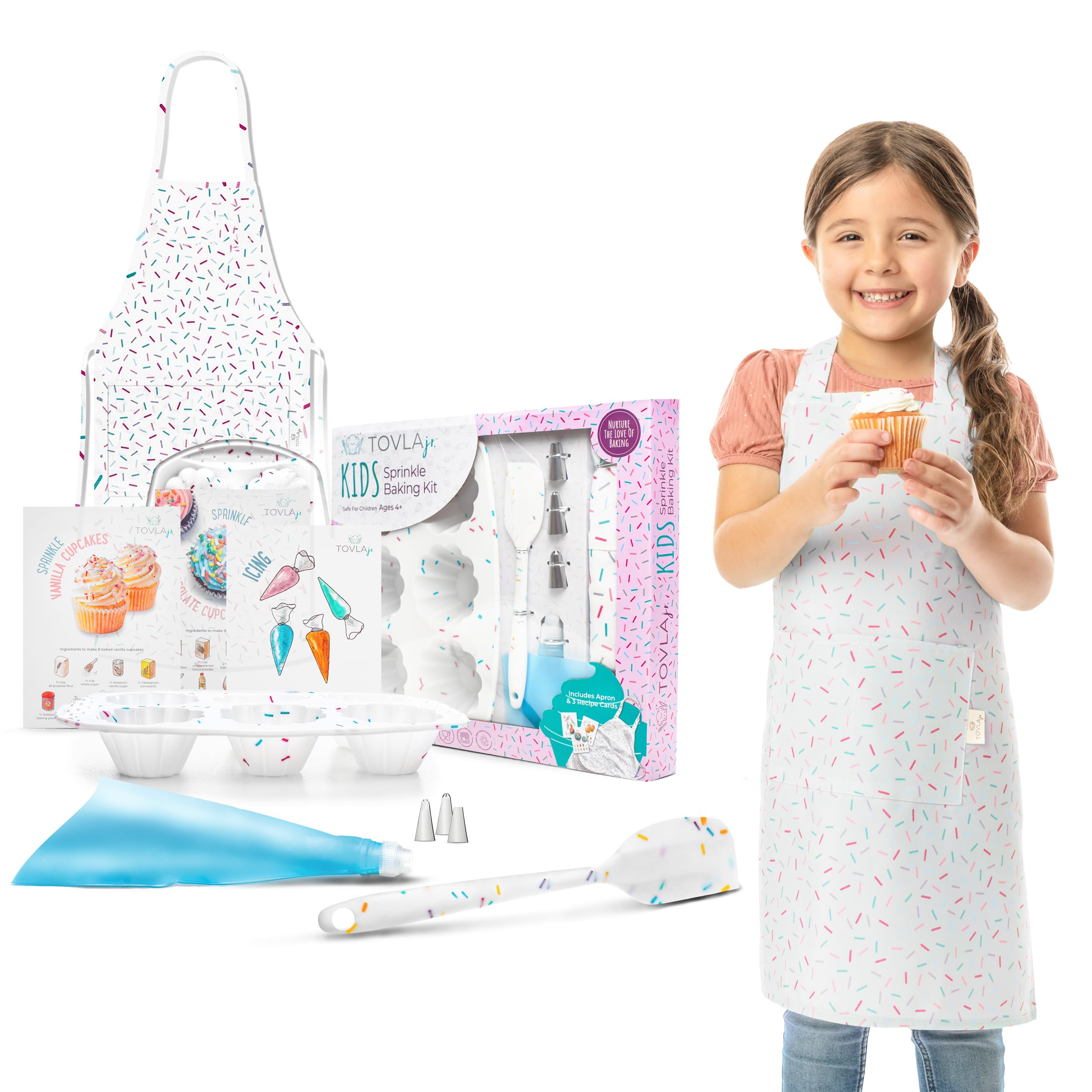 Tovla Jr Kids Sprinkle Baking Gift Set - Cupcake Decorating Baking Kit ...