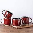GBHOME 12 OZ Stackable Coffee Mugs, Ceramic Coffee Mugs with Texture ...