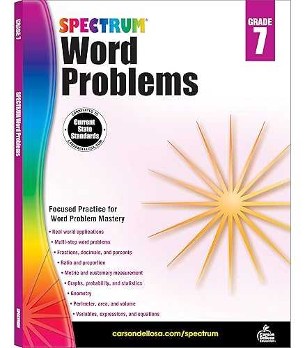 Spectrum 7th Grade Math Word Problems Workbook, Ages 12 to 13, Grade 7 ...