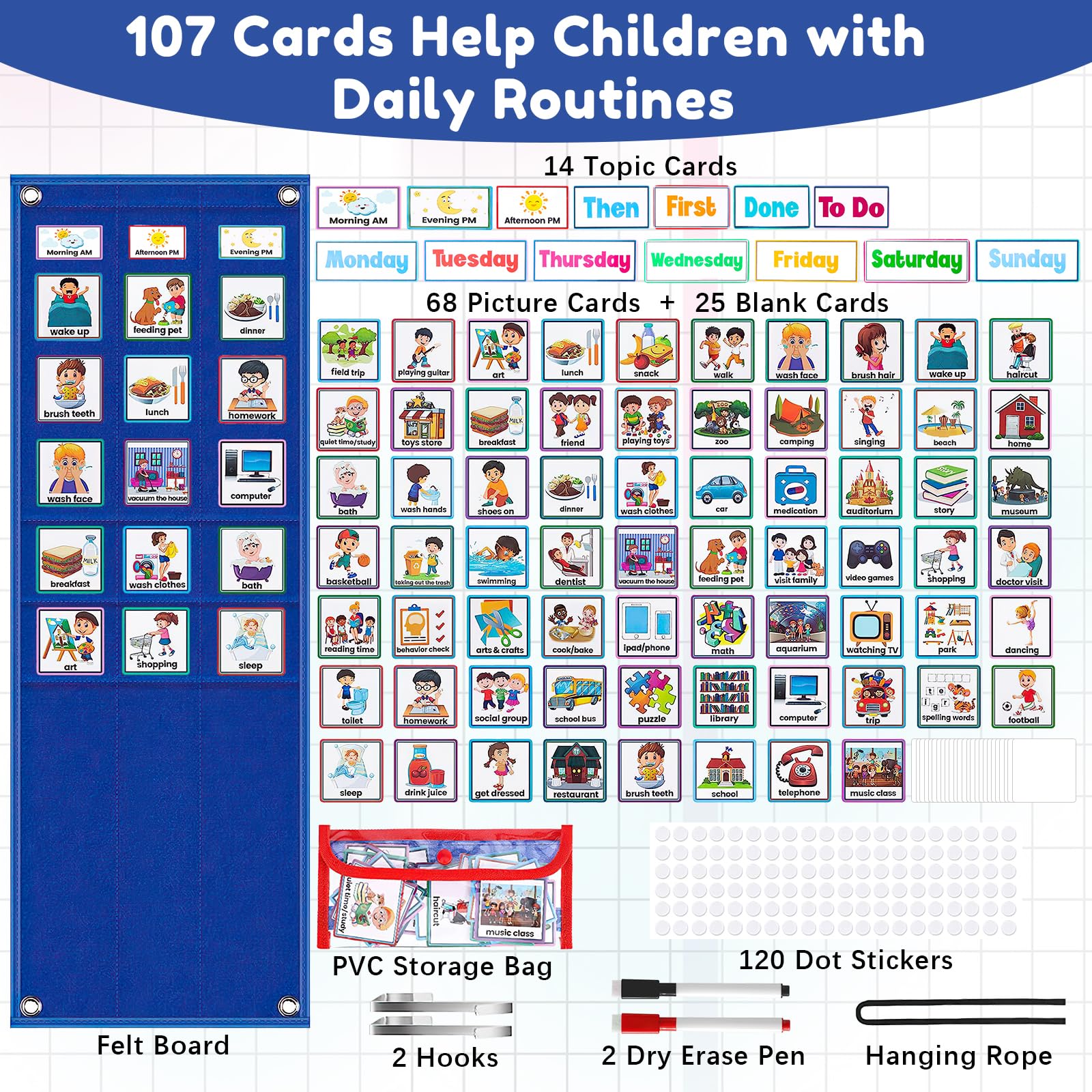 Mua Visual Schedule for Kids with Autism, 107 Cards Double-Sided ...