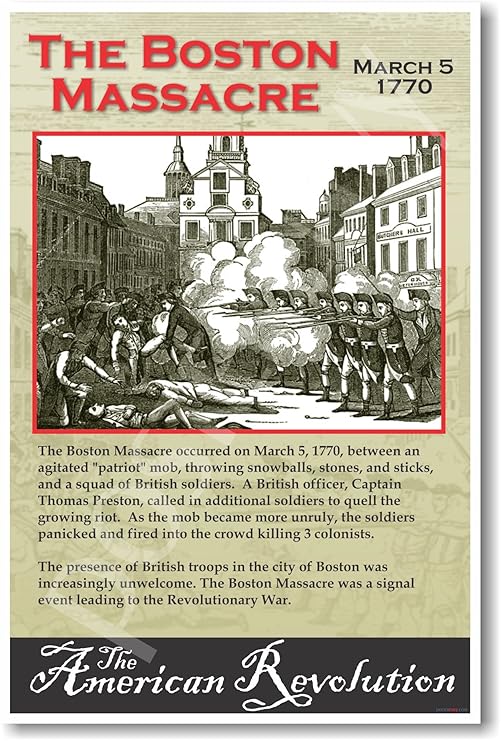 Amazon.com: American Revolution: The Boston Massacre - Classroom Poster ...