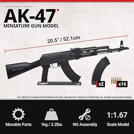 Mua Miniature AK-47 Model Kit 1:1.67 Scale - Diecast Metal Build Set ...