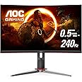 Amazon.com: AOC C27G2Z 27" Curved Frameless Ultra-Fast Gaming Monitor ...