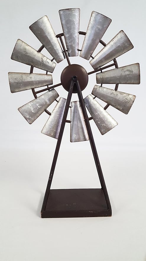 Amazon.com: Large Standing and Spinning Windmill Metal Decor: Home ...
