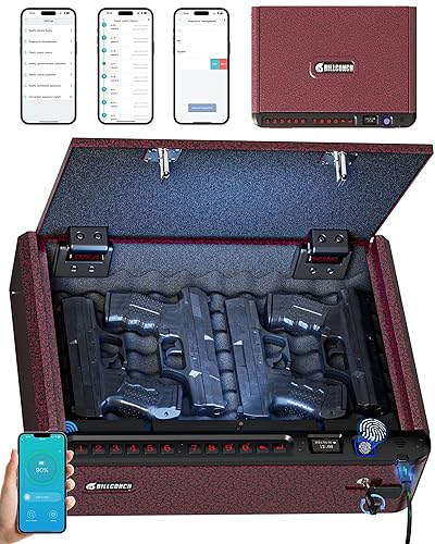 BILLCONCH Smart Gun Safe with Security Cable - Biometric Gun Safe for ...