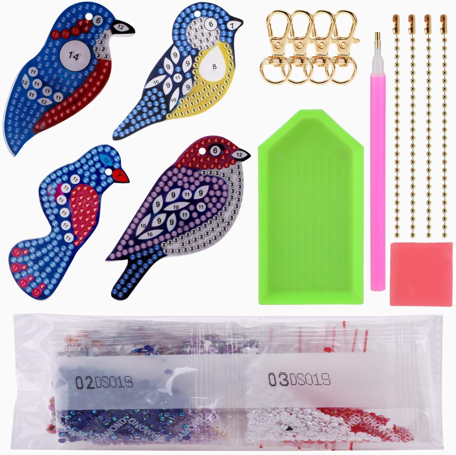 Kit per creazione gioielli MWOOT 5D DIY Pittura Diamante Portachiavi ...
