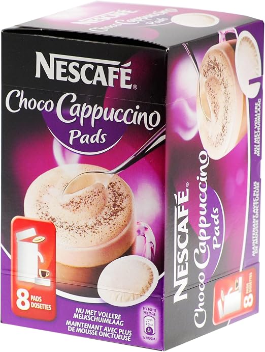 Nescafé Choco Cappuccino Dosettes de Café, 8 Dosettes + Topping: Amazon ...