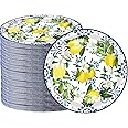 Amazon.com: 50PCS Capri Lemon Party Supplies7"Lemon Paper Plates Blue ...