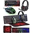 Amazon.com: Gaming Keyboard and Mouse and Mouse pad and Gaming Headset ...