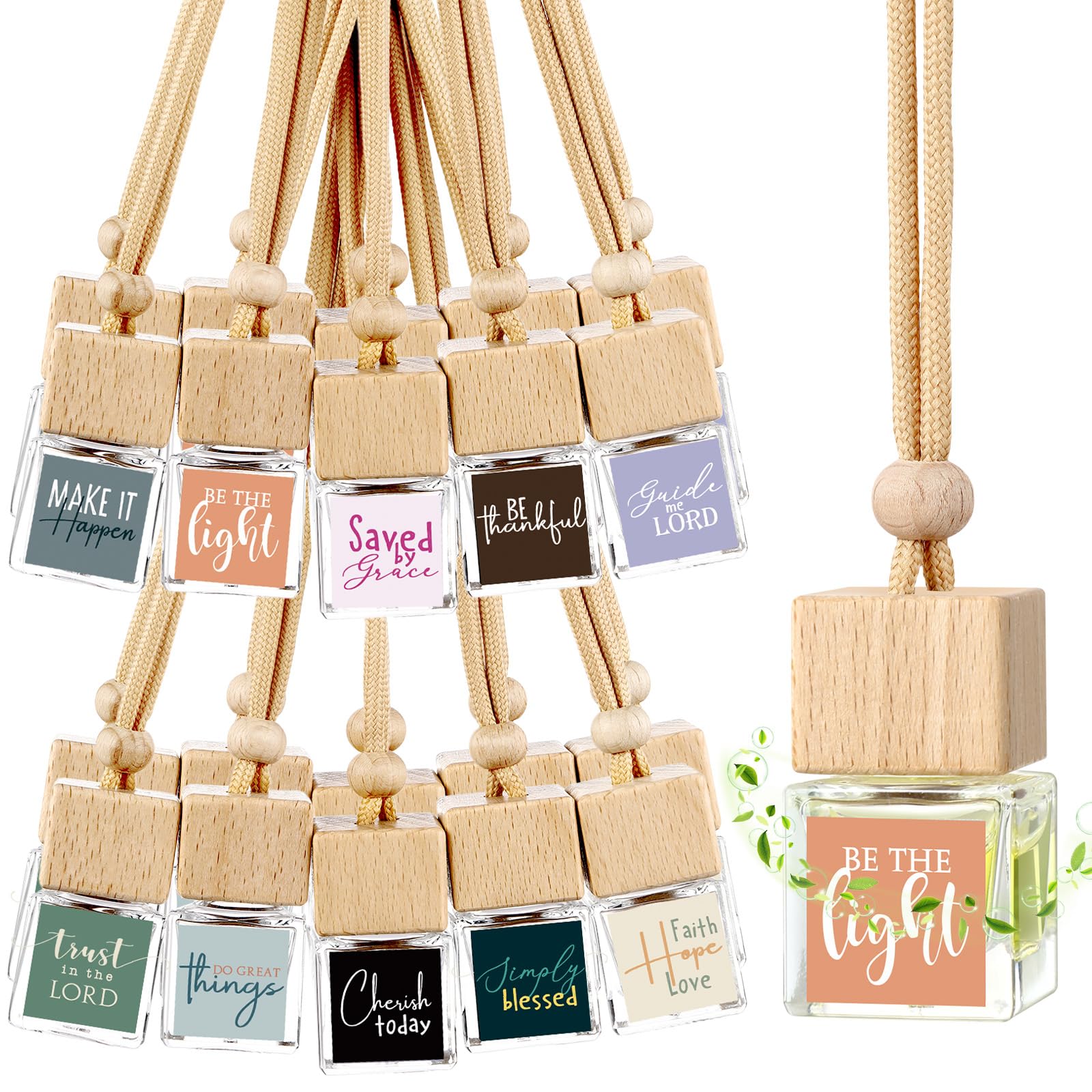 Teenyyou 10 Pcs Christian Gifts Empty Glass Car Diffuser Bottle Holy ...