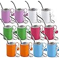 Amazon.com | FECBK 3 oz Mini Tumbler Shot Glass with Straw and Lid 12 ...