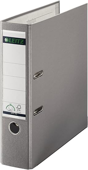 Leitz 180 Degrees Plastic Lever Arch File A4 80 mm - Grey, Pack of 10 ...