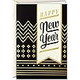 Amazon.com: Hallmark Happy New Year Cards, Elegant Black and Gold (16 ...