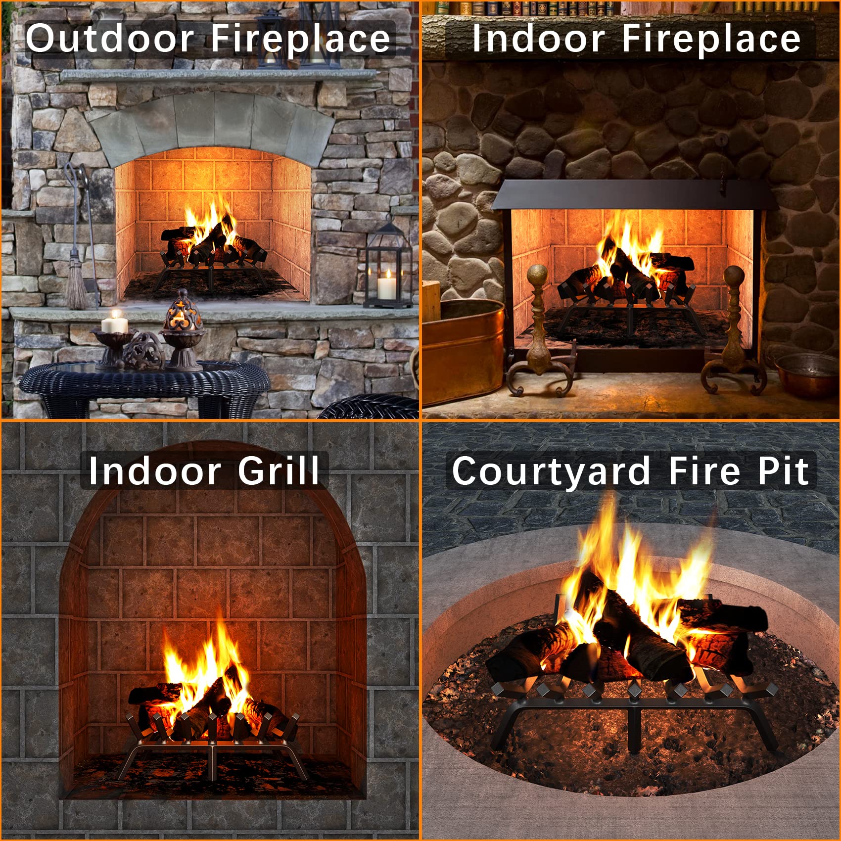 Mua Mr IRONSTONE Fireplace Grate 24 inch Solid Steel Heavy Duty ...