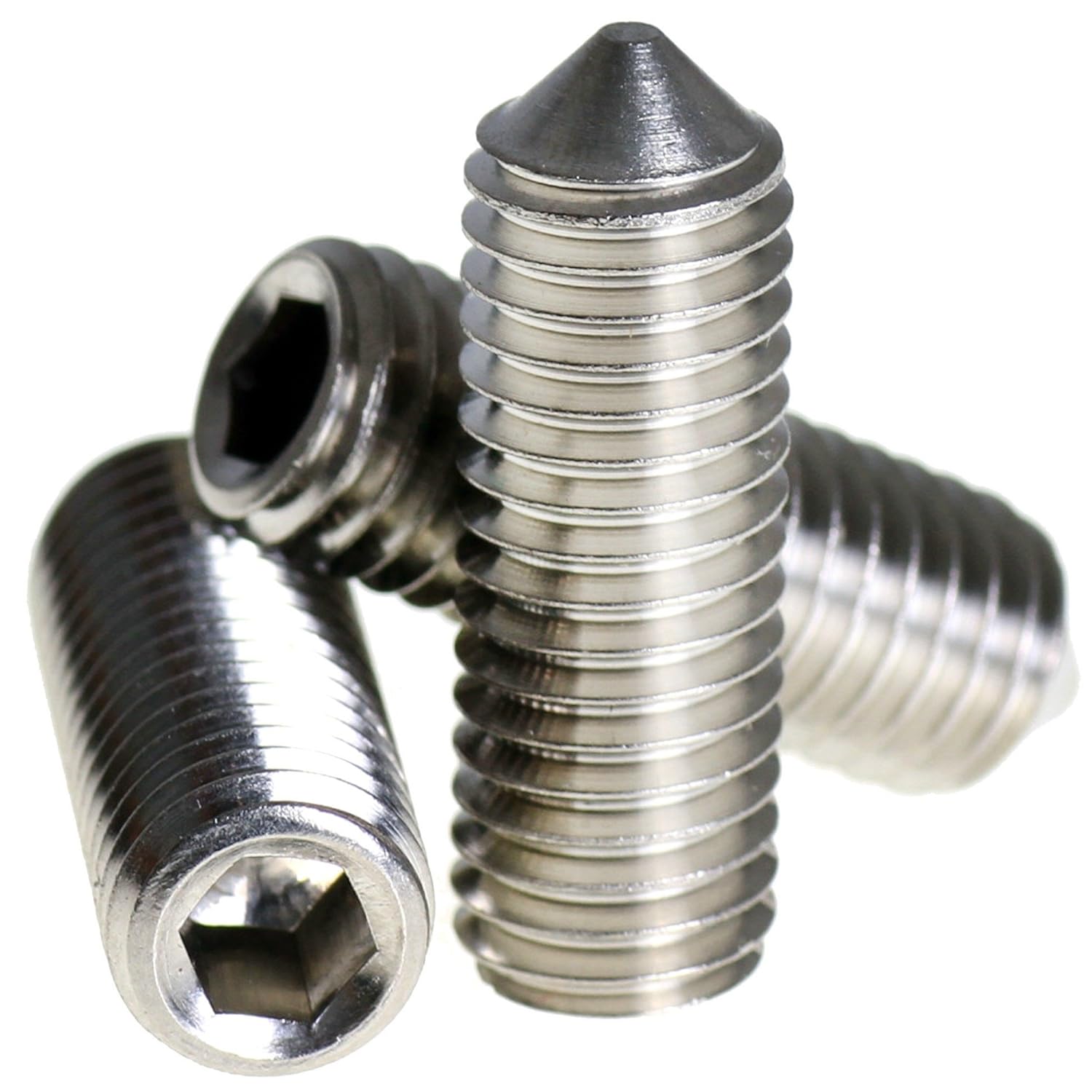 Bolt Base 4mm M4 X 5 A2 Stainless Steel Cone Point Grub Screws Hex 