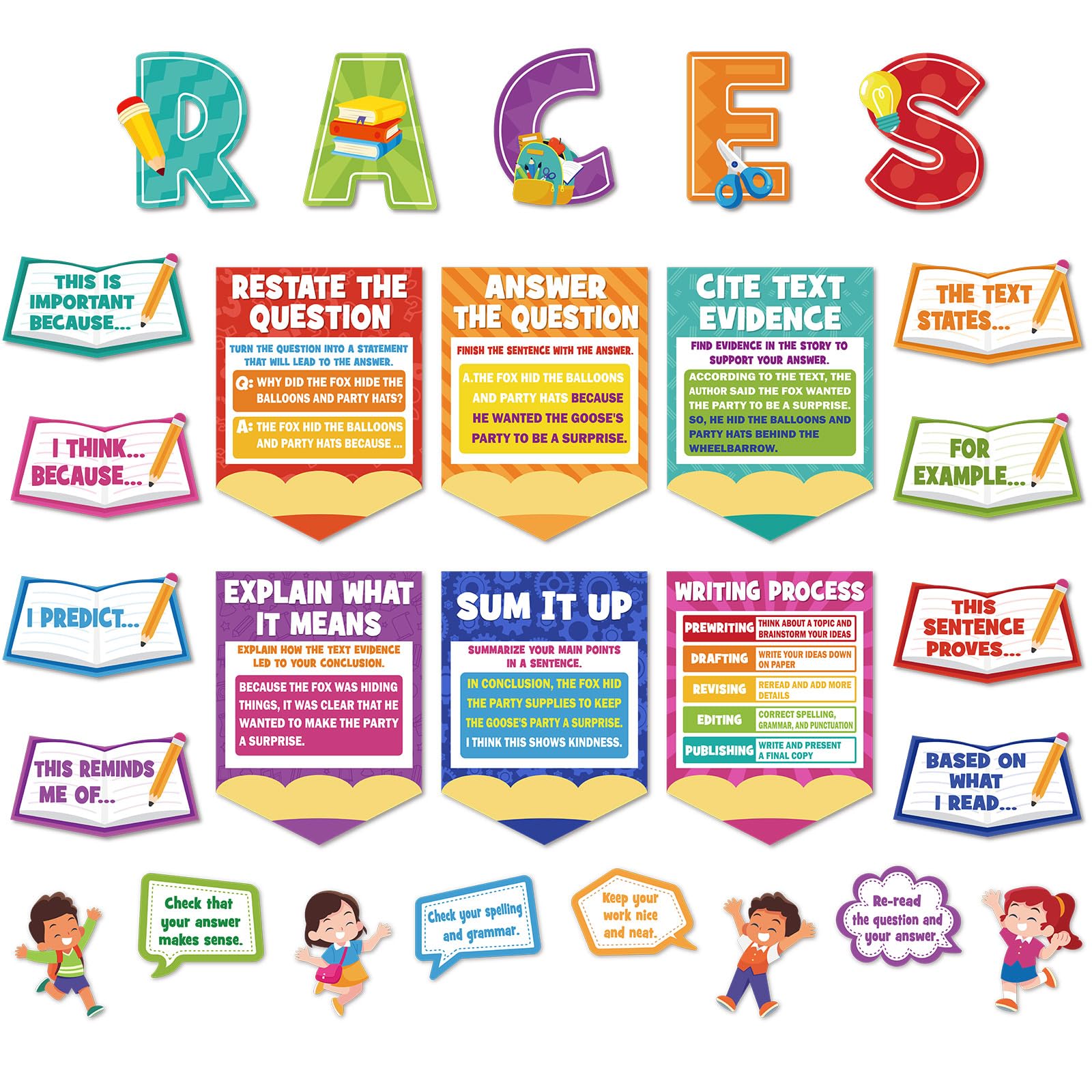 Mua Chiisong 27 Pcs RACES Writing Strategy Bulletin Board Set Writing ...
