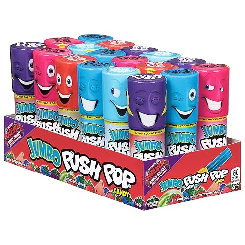 Push Pop Halloween Candy Jumbo Lollipops, 18Ct Bulk Variety Pack ...