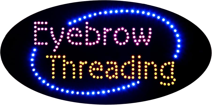 Amazon.com : LED Eyebrow Threading Open Light Sign Super Bright ...
