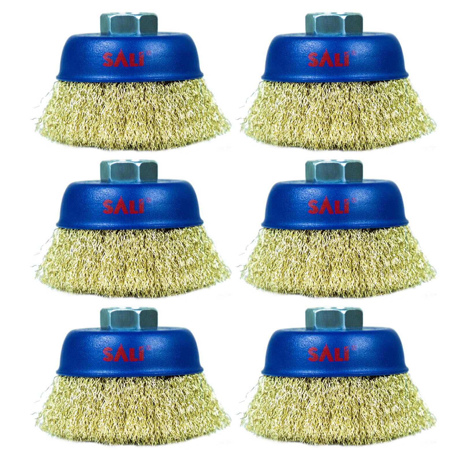 SALI 6 Pack Wire Cup Brush, 3 Inch Coarse Crimped Cup Brush for ...