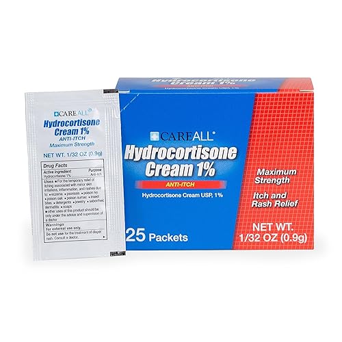CareAll Hydrocortisone Cream 1% (25 Pack), 0.9gr Foil Packet. Maximum ...