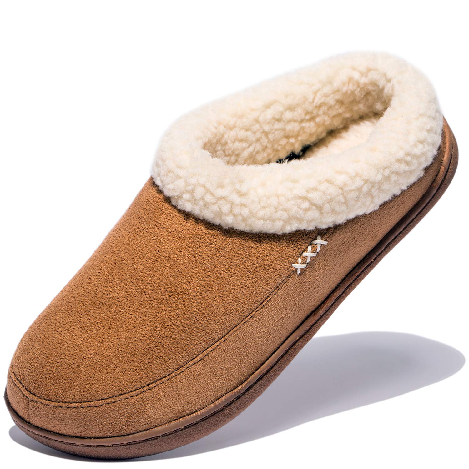 NewDenBer Women's Cozy Memory Foam Slippers Suede Fuzzy Plush Fleece ...