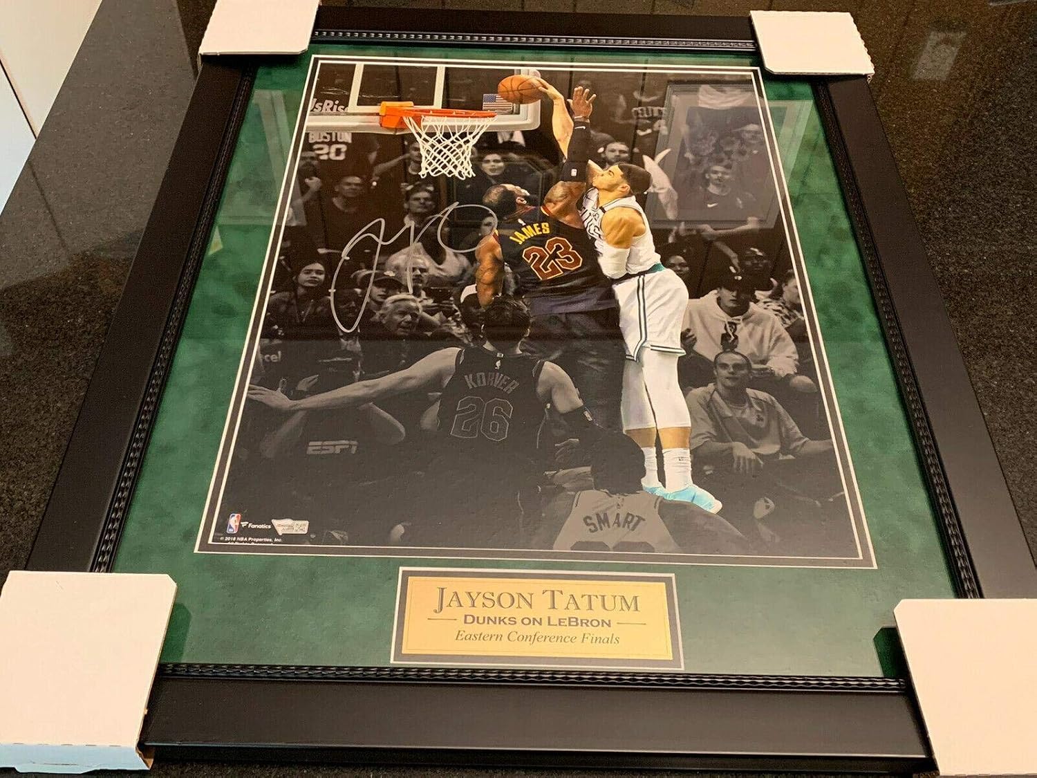 Jayson Tatum Autographed Signed 16x20 Framed Photo “Dunks Over Lebron ...