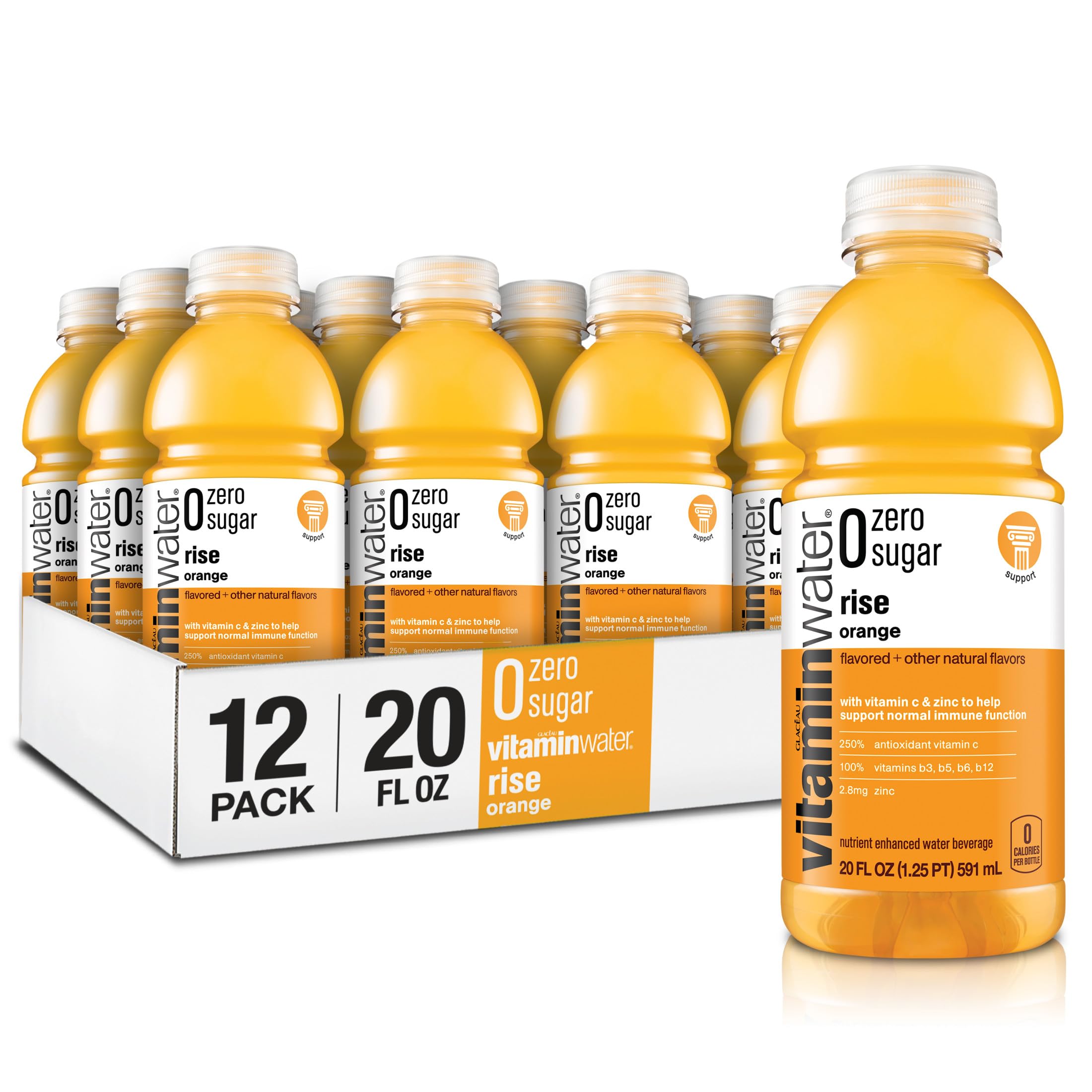 vitaminwater zero sugar rise, electrolyte enhanced water w/vitamins ...