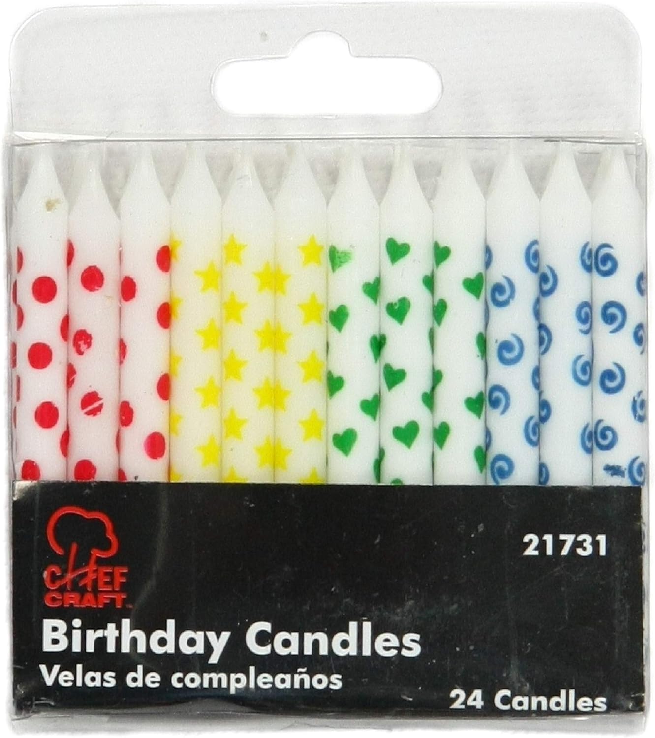 Amazon.com: Chef Craft Select Patterned Candles, 24 pack, Shapes ...