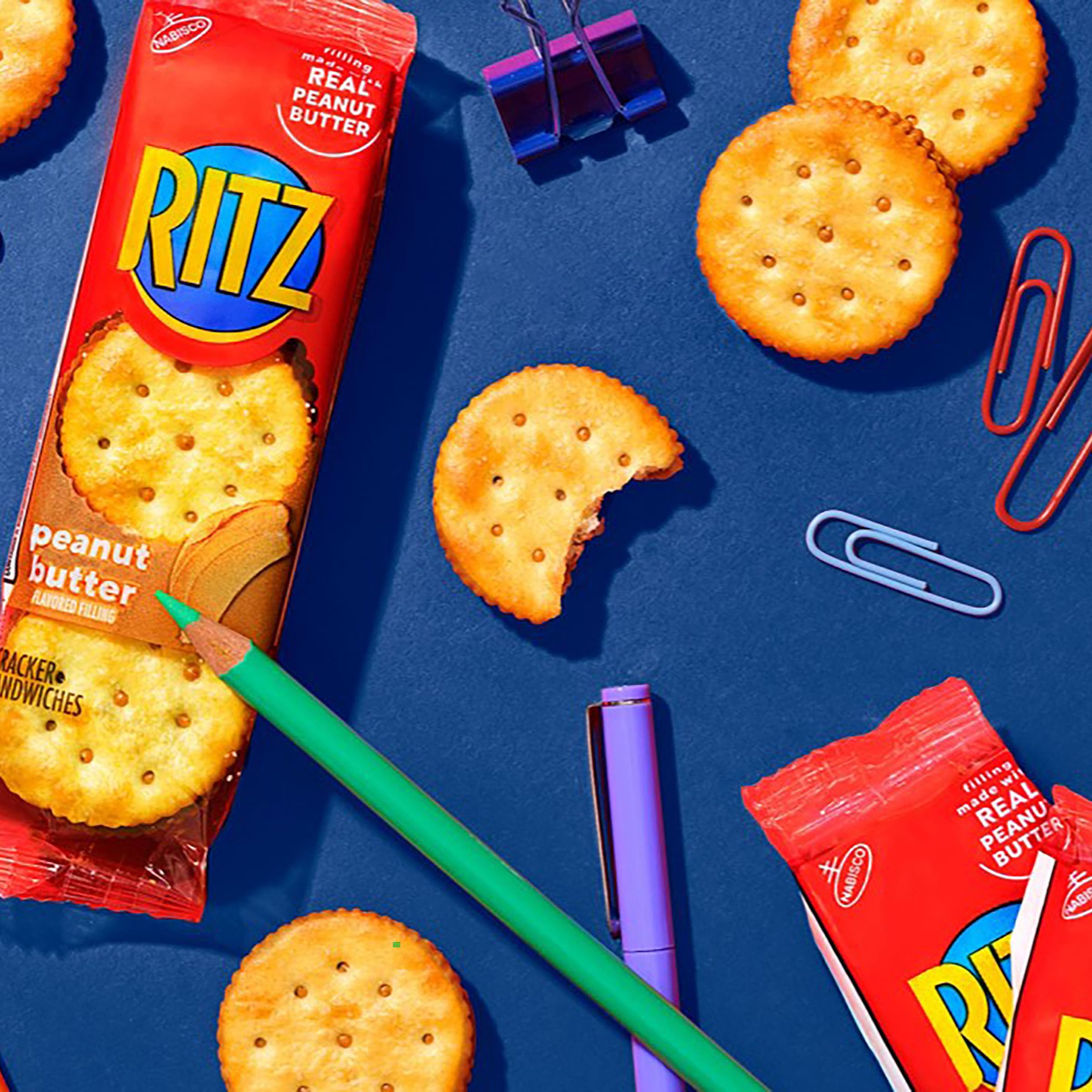 RITZ Peanut Butter Sandwich Cracker Snacks and Cheese Sandwich Crackers ...
