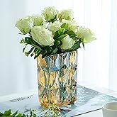 Amazon.com: Heavyweight Crystal Glass Flower Vase - Thick Flower ...