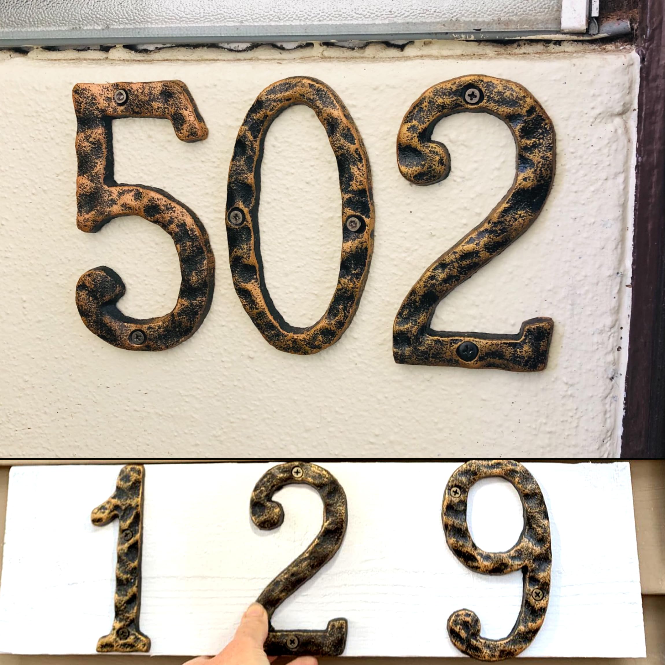 5.5 Inch House Numbers, Cast Iron Home Address Number, Featuring Solid ...
