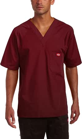 Amazon.com: Dickies Men’s Raglan Sleeve Two-Tone Solid Scrub Top,Black ...