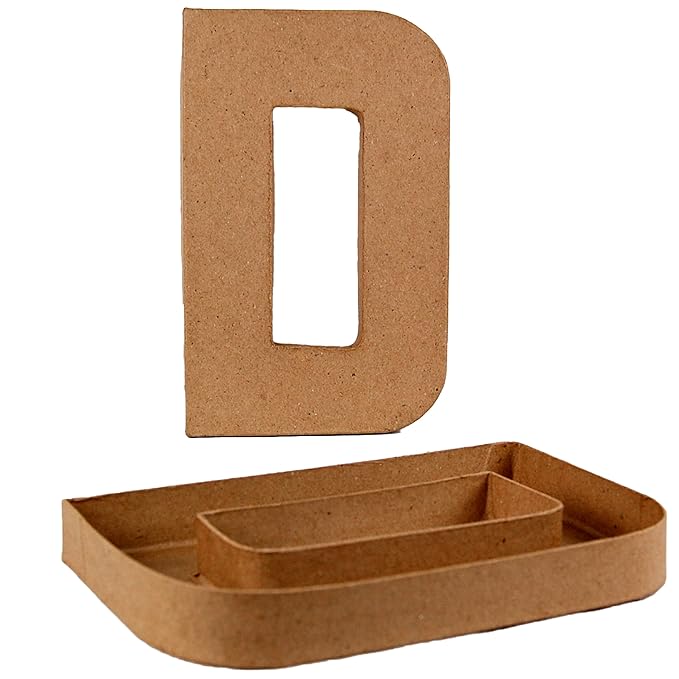 Country Love Crafts 8.25-inch/ 20.5cm Letter D Shaped Box Papier Mache ...