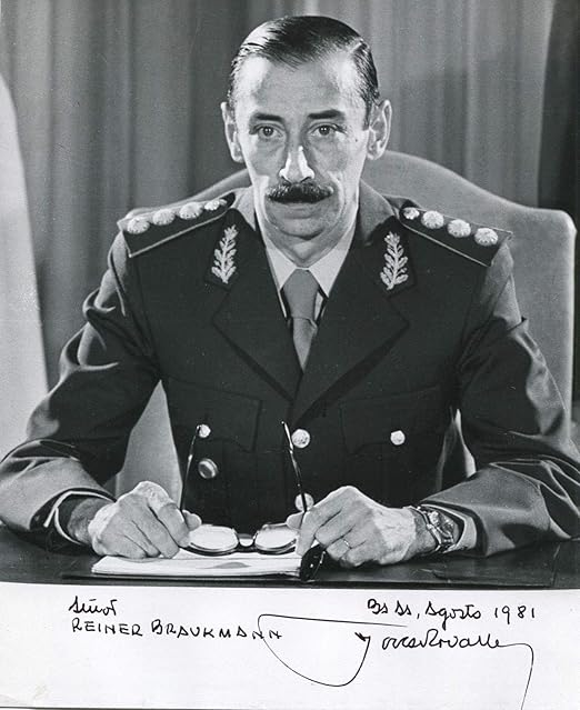 Jorge Rafael Videla Argentina autograph, signed vintage photo: Amazon ...