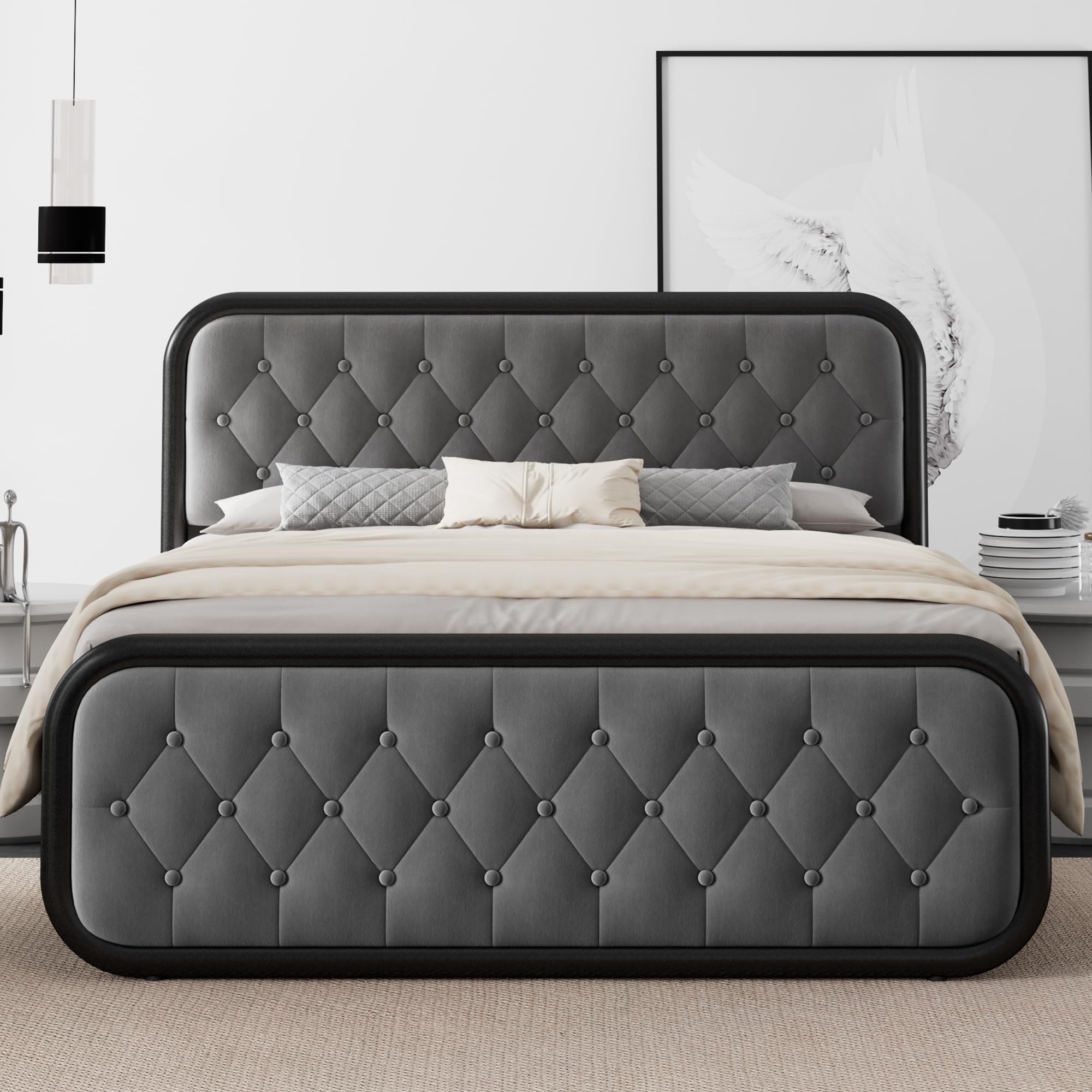 Mua Feonase Queen Size Bed Frame, Heavy Duty Bed Frame with Buton ...