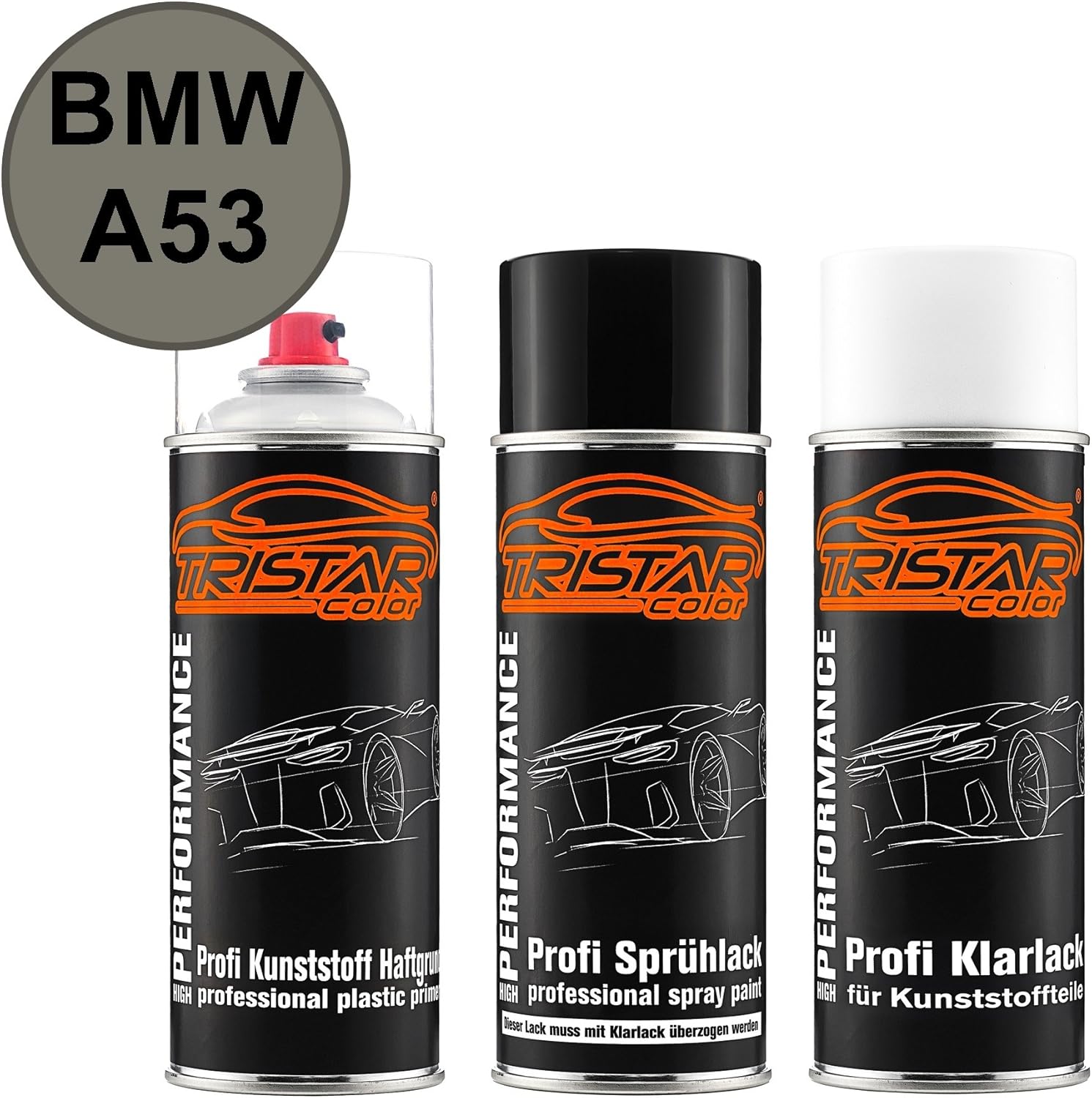 TRISTARcolor Autolack Spraydosen Set für Kunststoff Stoßstange für BMW ...