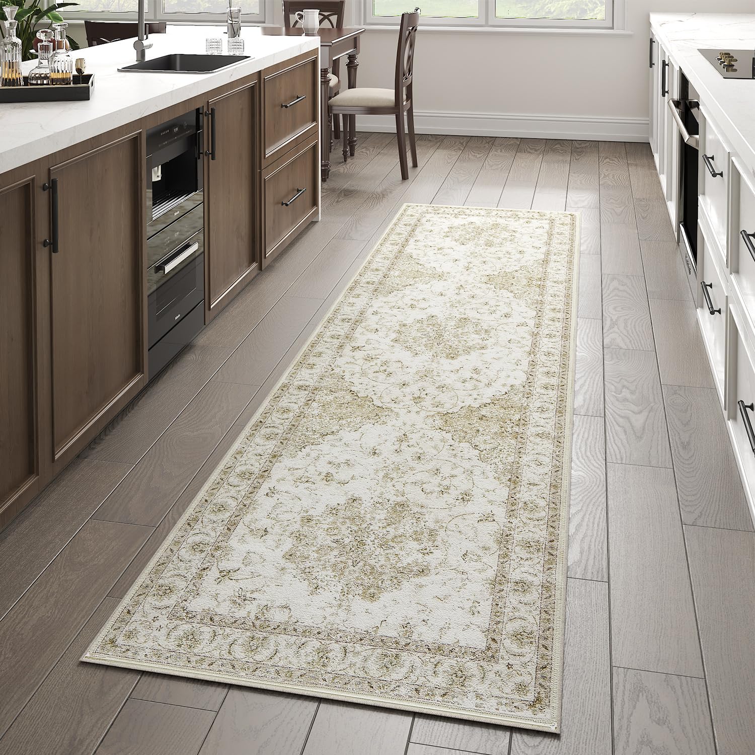 jinchan Kitchen Runner Rug 2x5 Vintage Floral Machine Washable Hallway ...