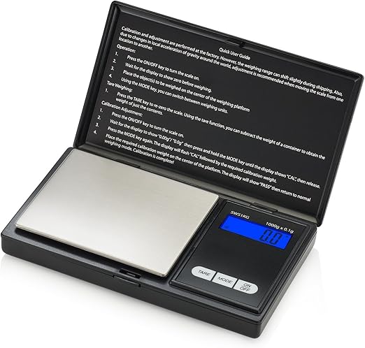 Amazon.com: Smart Weigh Digital Pocket Gram Scale, 1000 x 0.1 Grams, Small Digital Scales Grams ...