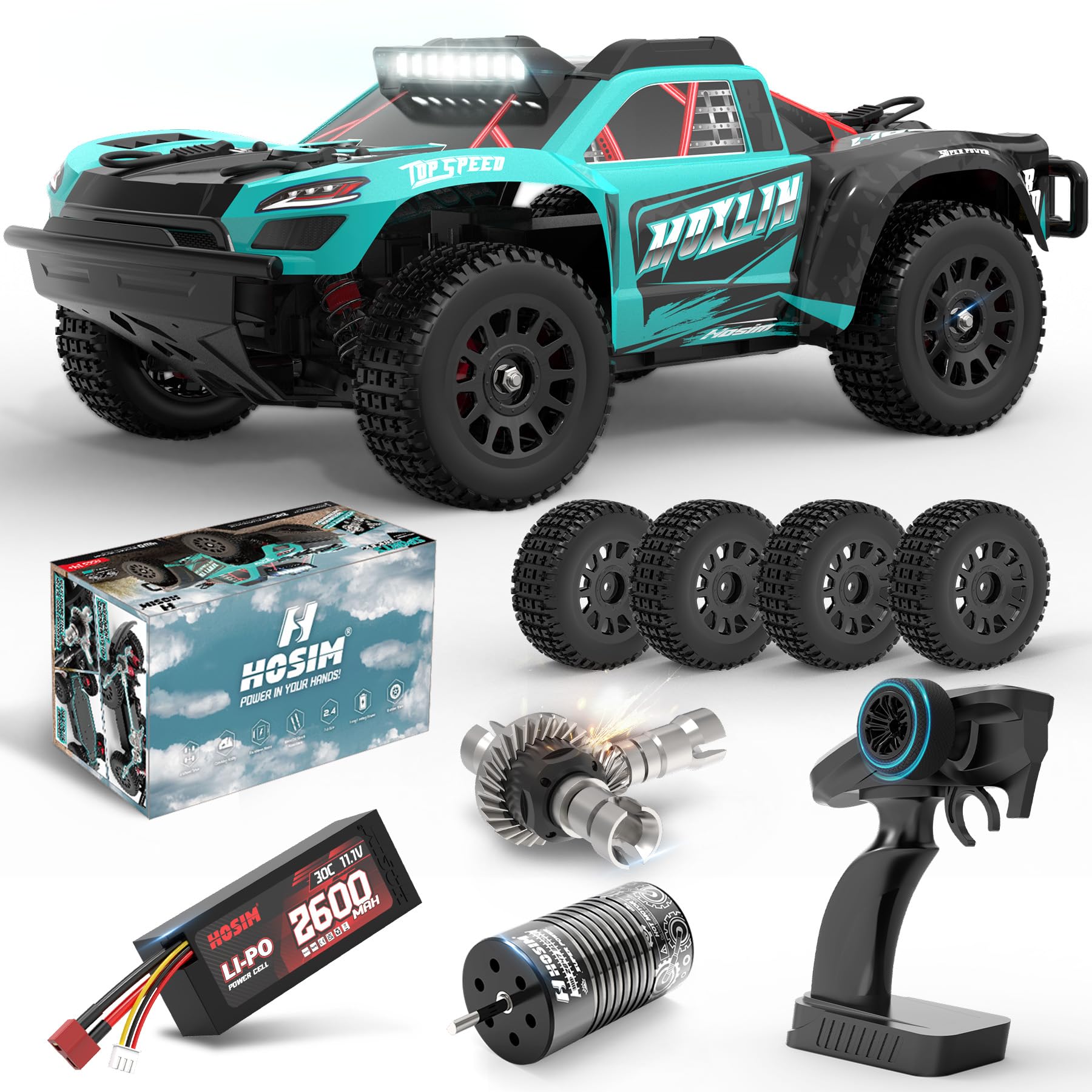 Hosim 3S 1/14 Brushless RC Cars for Adults Fast 50mph, RC Trucks 4x4 ...