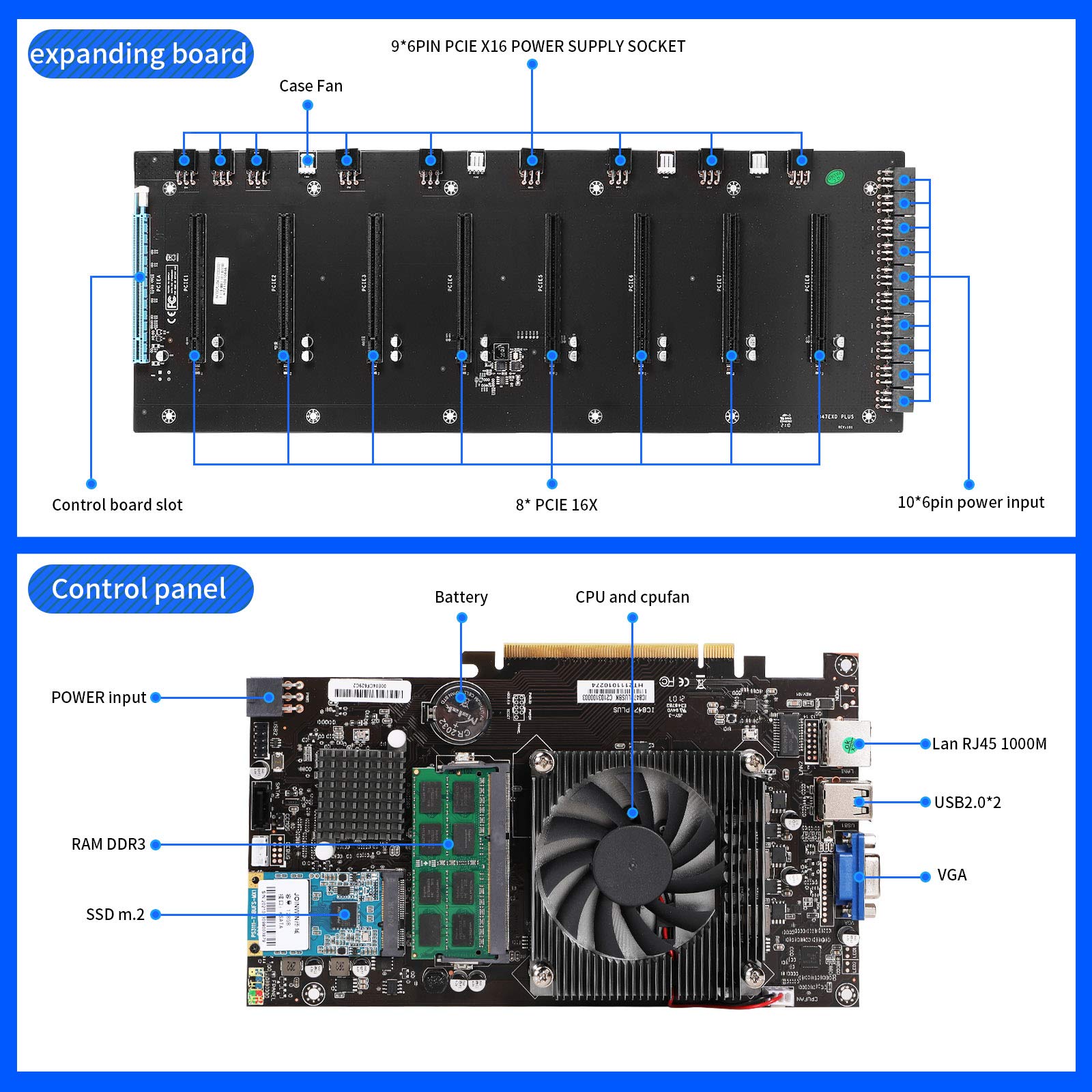 Mua SOONTECH Complete Mining Rig, Crypto Mining Rig Frame for Ethereum, 8 Gpu System Mining Rig ...