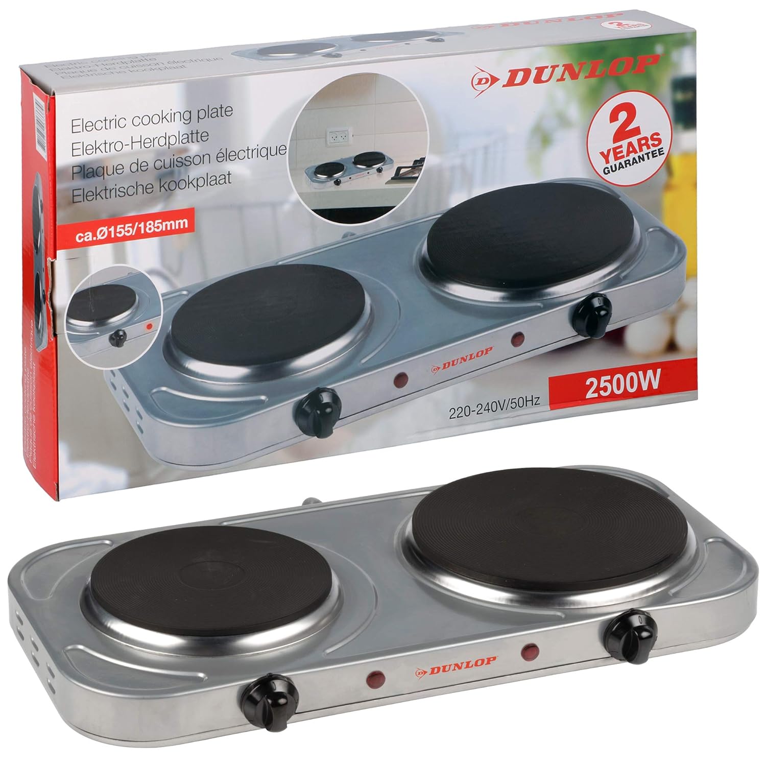 Dunlop 2 Ring Mini Hob Hot Plate: Amazon.co.uk: Kitchen & Home