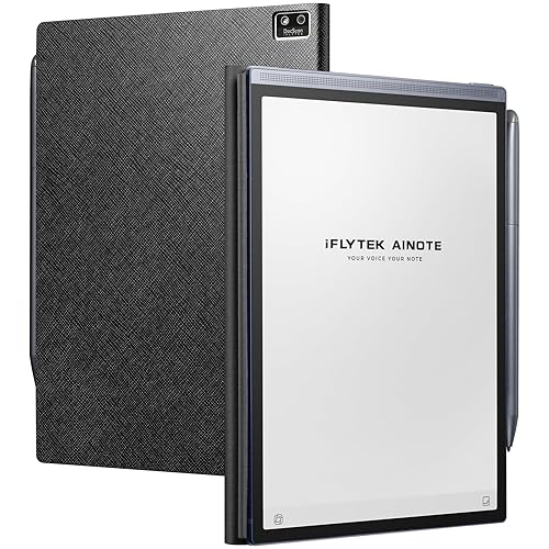 iflytek AINOTE Air 2 Bundle with Black Folio Case, 8.2-inch AI Note Taking Tablet Writing Tablet ...