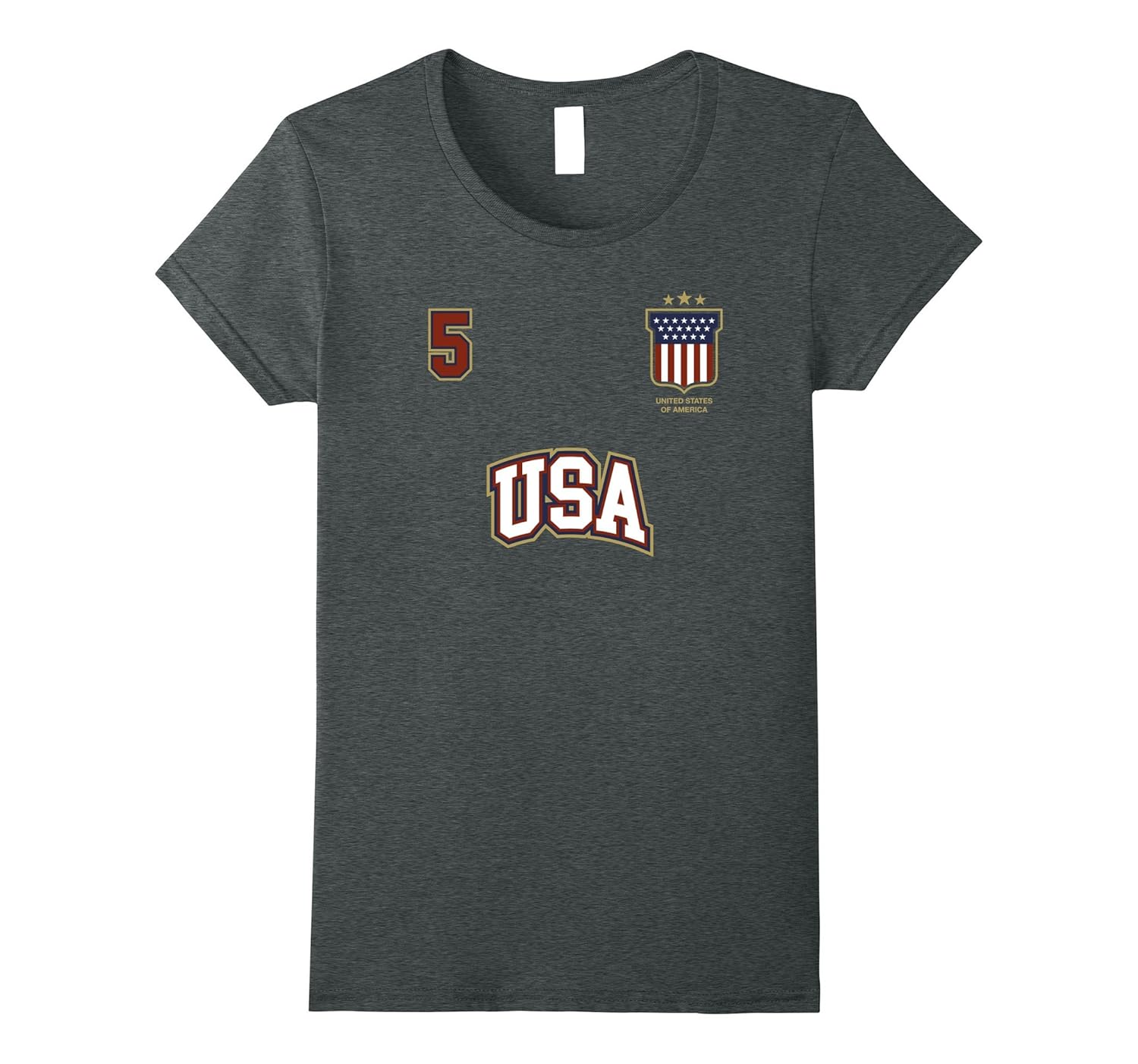 USA Sports Shirt Number 5 BACK American Team United States