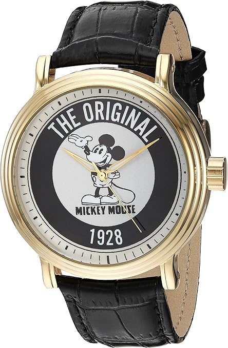 Amazon.com: Disney Men's Mickey Mouse Analog-Quartz Watch with Leather ...