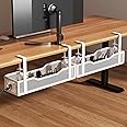 Amazon.com: [Upgraded] 2 Pack Under Desk Cable Management Tray, Cinati Cord Organizers for Table ...
